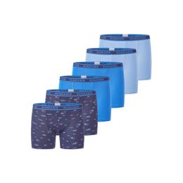 Schiesser Retro Short / Pant Kids Boys 95/5 Organic Cotton in Blau gemustert | Gr.: 140