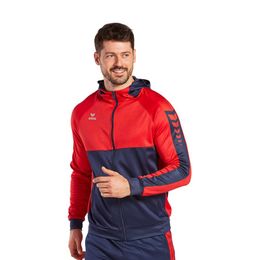 Erima Herren Six Wings Trainingsjacke mit Kapuze in new navy/rot | Gr.: XXL