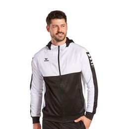 Erima Herren Six Wings Trainingsjacke mit Kapuze in schwarz/weiss | Gr.: 140