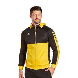 Erima Herren Six Wings Trainingsjacke mit Kapuze in gelb/schwarz | Gr.: S