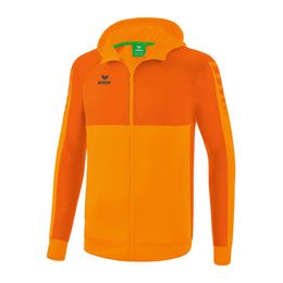 Erima Herren Six Wings Trainingsjacke mit Kapuze in new orange/orange | Gr.: XL