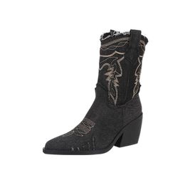 Ital-Design High Heel in Schwarz und Grau | Gr.: 40