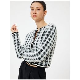 KOTON Cardigan in Schwarz Gemustert | Gr.: M