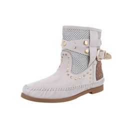Ital-Design Stiefelette in Hellgrau | Gr.: 38
