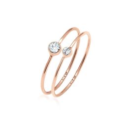 Elli Ring 925 Sterling Silber Ring Set in Rosegold | Gr.: 56
