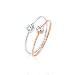 Elli Ring 925 Sterling Silber Ring Set in Rosegold | Gr.: 52