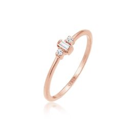 Elli Ring 925 Sterling Silber Verlobungsring in Rosegold | Gr.: 58