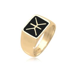 Kuzzoi Ring 925 Sterling Silber Siegelring in Gold | Gr.: 62