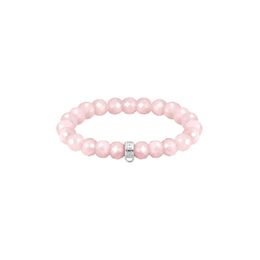 Thomas Sabo Bead-Armband Rosenquarz in silber, pink | Gr.: 17 cm