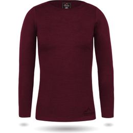 Normani Outdoor Sports Damen Merino Langarm-Shirt Mandurah in Rot | Gr.: L