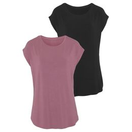 Lascana Longshirt in beere, schwarz | Gr.: 36-38