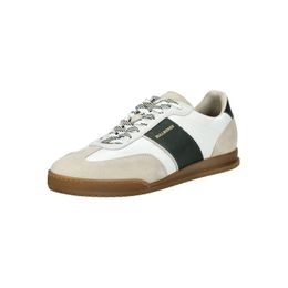 Bullboxer Leder-Sneakers in Wei&szlig;/ Beige/ Dunkelgr&uuml;n | Gr.: 43