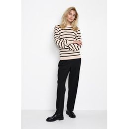 Kaffe Strickpullover KAlizzy Regular fit in Offwhite / Black stripe | Gr.: L