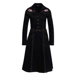 Queen Kerosin Denim Swing Kleid in schwarz | Gr.: M