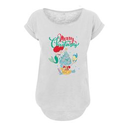 F4NT4STIC T-Shirt Disney Arielle die Meerjungfrau Merry Christmas in wei&szlig; | Gr.: S