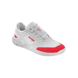 Kempa Hallen-Sport-Schuhe Kourtfly Two in wei&szlig;/rot | Gr.: 8