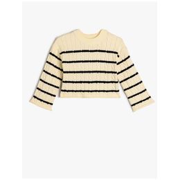 KOTON Sweater in Ekru Gestreift | Gr.: 5-6 Jahre