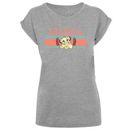 F4NT4STIC T-Shirt Disney K&ouml;nig der L&ouml;wen Simba Stripes in grau meliert | Gr.: 4XL