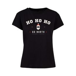 F4NT4STIC Ladies Box Tee Ho Ho Ho Santa Claus Weihnachten in schwarz | Gr.: XS
