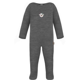 Normani Outdoor Sports Baby Merino Strampler Levin in Anthrazit | Gr.: 62