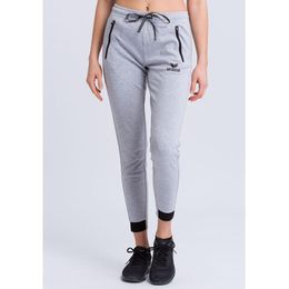 Erima Damen Essential Sweathose in hellgrau melange/schwarz | Gr.: 48