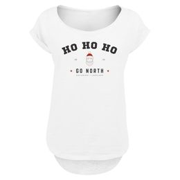 F4NT4STIC Long Cut T-Shirt Ho Ho Ho Santa Claus Weihnachten in wei&szlig; | Gr.: S