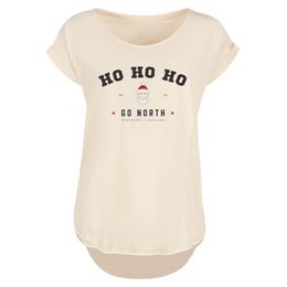F4NT4STIC Long Cut T-Shirt Ho Ho Ho Santa Claus Weihnachten in Whitesand | Gr.: XL