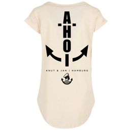 F4NT4STIC Long Cut T-Shirt Ahoi Anker Knut & Jan Hamburg in Whitesand | Gr.: L