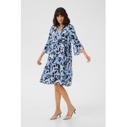 Kaffe Kleid KAedita A-shape in Blue Flower Print | Gr.: 46
