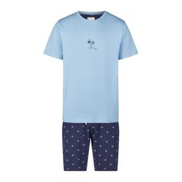 Phil & Co. Berlin Pyjama Shorty in hellblau-navy | Gr.: L