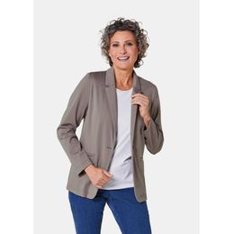 GOLDNER Leichtblazer Damenblazer mit Reverskragen und Paspeltaschen in taupe | Gr.: 42