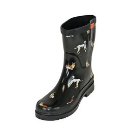 Regenliebe Gummistiefel Waldi Halbschaft mit Hunde Motiv in schwarz | Gr.: 37
