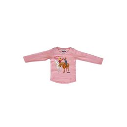 ONOMATO! Langarmshirt Mädchen rosa mit Pferdemotiv Baumwolle in Rosa | Gr.: 104