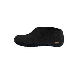 glerups Hausschuh Kautschuksohle Schwarz in Charcoal | Gr.: 45
