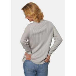 GOLDNER Kurzgr&ouml;&szlig;e: Rippstruktur-Cardigan mit Glanzeffekt in taupe | Gr.: 23