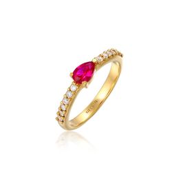 Elli Ring 925 Sterling Silber Tropfen in Gold | Gr.: 56