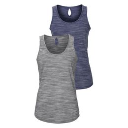 Beach Time Tanktop in blau-meliert, grau-meliert | Gr.: 36-38