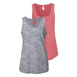 Beach Time Tanktop in apricot-meliert, grau-meliert | Gr.: 32/34