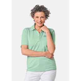 GOLDNER Baumwollshirt mit Polokragen in mintgr&uuml;n | Gr.: 48