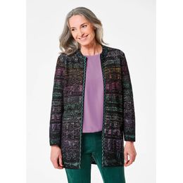 GOLDNER Kurzgr&ouml;&szlig;e: Multicolor-Cardigan mit Stehkragen in bunt | Gr.: 24