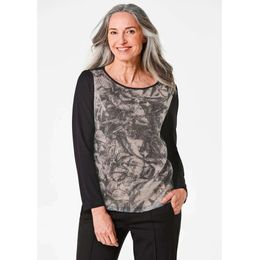 GOLDNER Shirt in schwarz / gemustert | Gr.: 46
