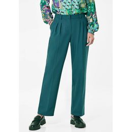 GOLDNER Elegante Stoffhose mit B&uuml;gelfalten in dunkelgr&uuml;n | Gr.: 38