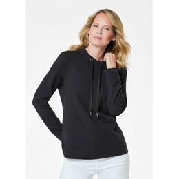 GOLDNER Langarm Viskose-Pullover, Stehbund in schwarz | Gr.: 38