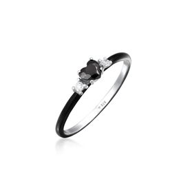 Elli Ring 925 Sterling Silber in Schwarz | Gr.: 56