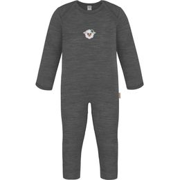 Normani Outdoor Sports Baby Merino Strampler Waverly in Anthrazit | Gr.: 80