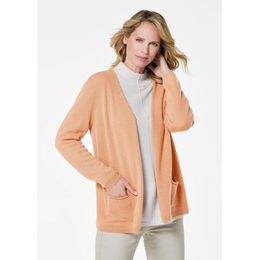 GOLDNER Cardigan in langer offener Form in pfirsich | Gr.: 50