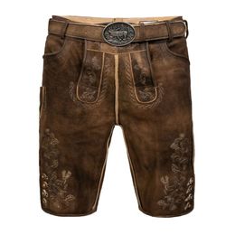 Edelnice Kurze Hirschlederhose Franz sämisch in dunkelbraun | Gr.: 58