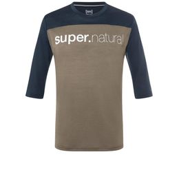 super.natural Fahrradshirt "Contrast" in Beige/ Dunkelblau | Gr.: M