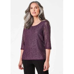 GOLDNER Elegantes Blusenshirt mit Glanzeffekt in beere | Gr.: 44