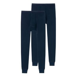 Schiesser Lange Unterhose Original Feinripp in Blau | Gr.: 7